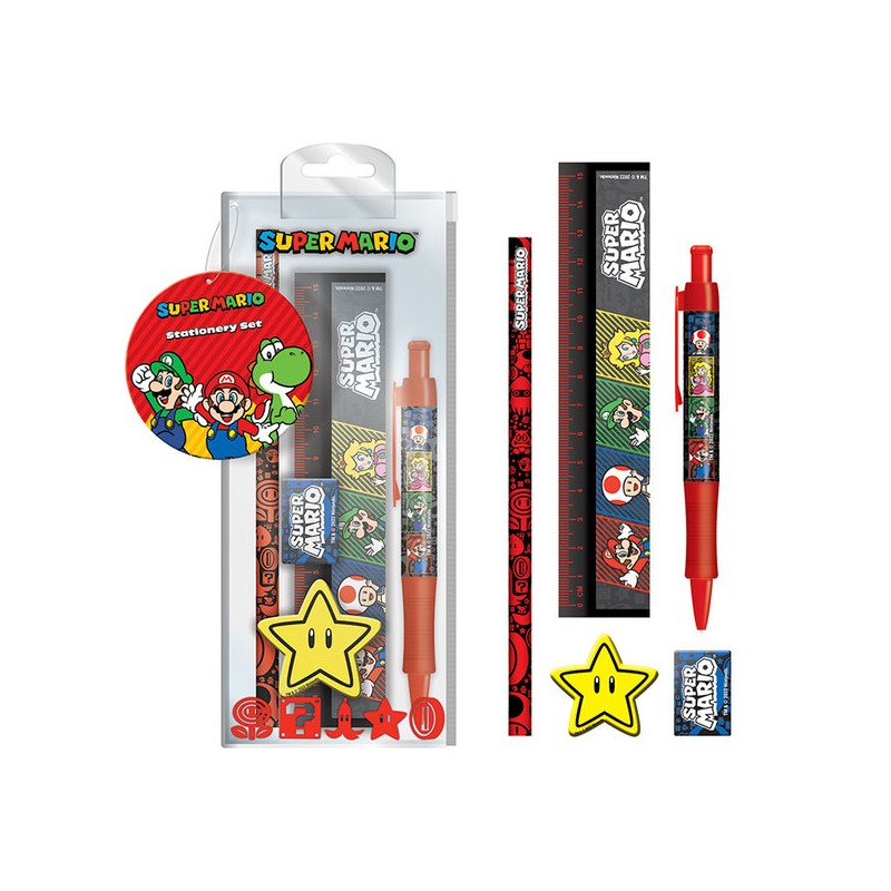 SUPER MARIO STATIONERY SET 4 COLOUR